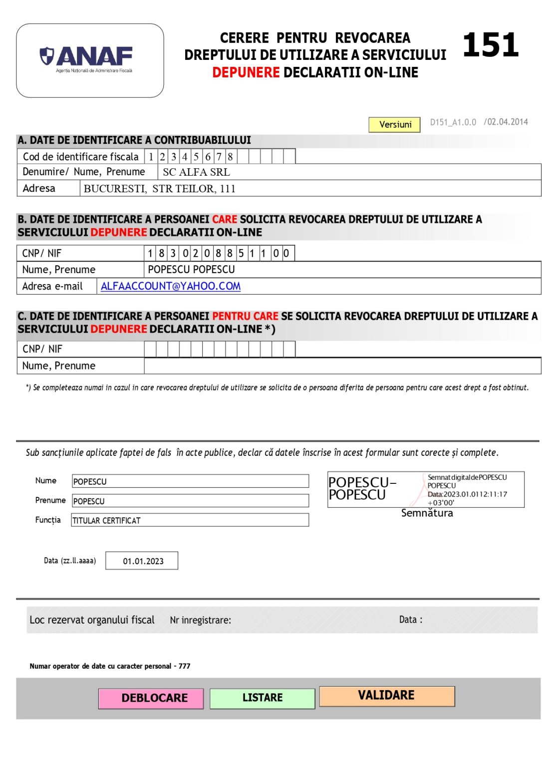 Revocarea certificatului digital - SuperContabil