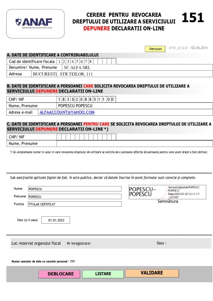 Revocarea certificatului digital - SuperContabil